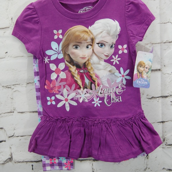 Disney | Matching Sets | Girls 2 Pc Disney Anna Elsa Pant Set | Poshmark